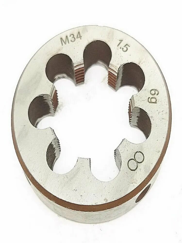 Плашка ручная, 9XC сталь, М34х1,5, Сталь инструментальная, 1 штука, FUDO