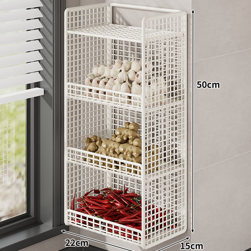 Артефакт для хранения лука, кухонная полка для лука, имбиря и чеснока, настенная корзина для хранения овощей, многофункциональная полка для фруктов и овощей
