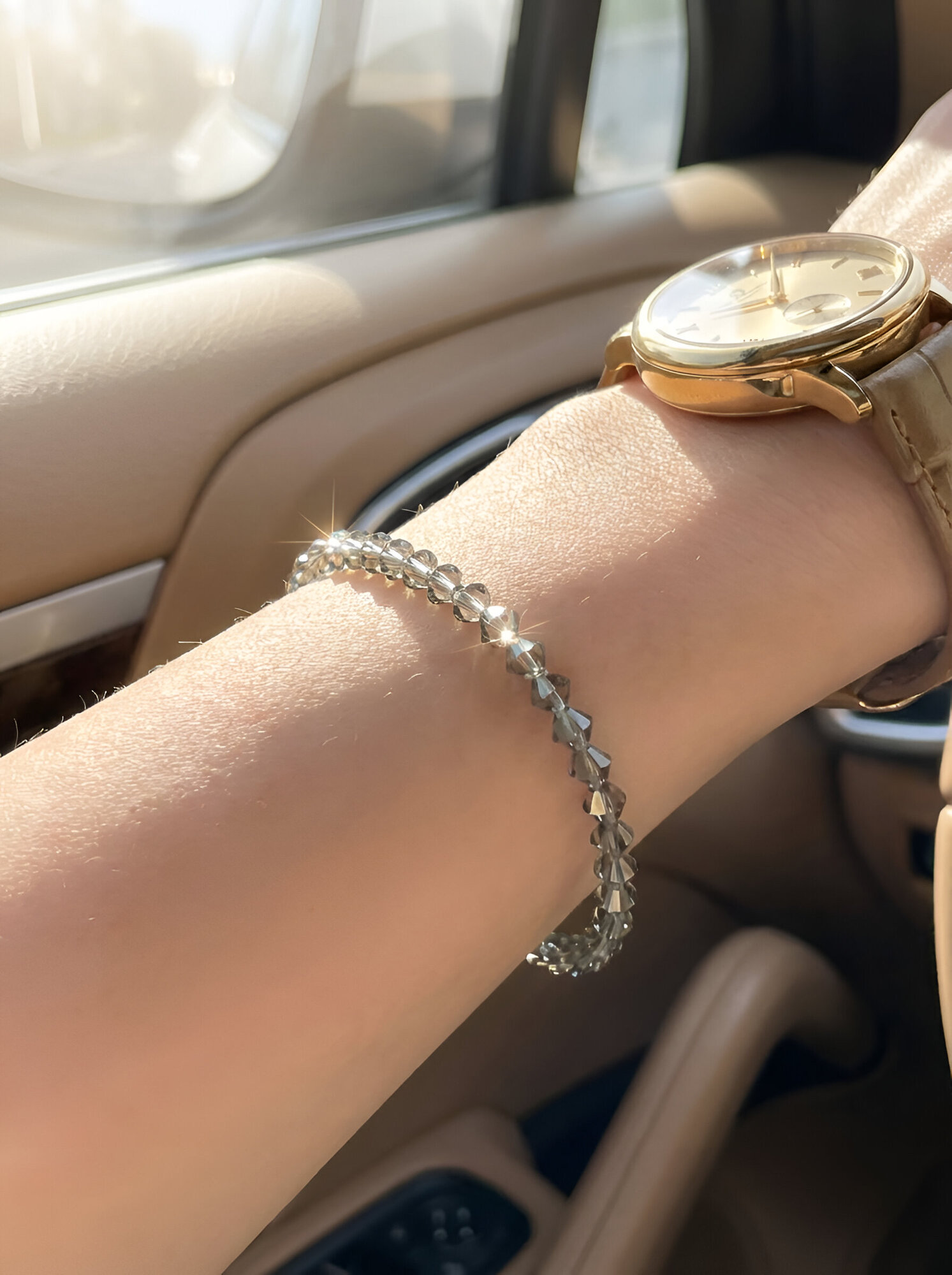 Эластичный браслет, кристаллы Swarovski