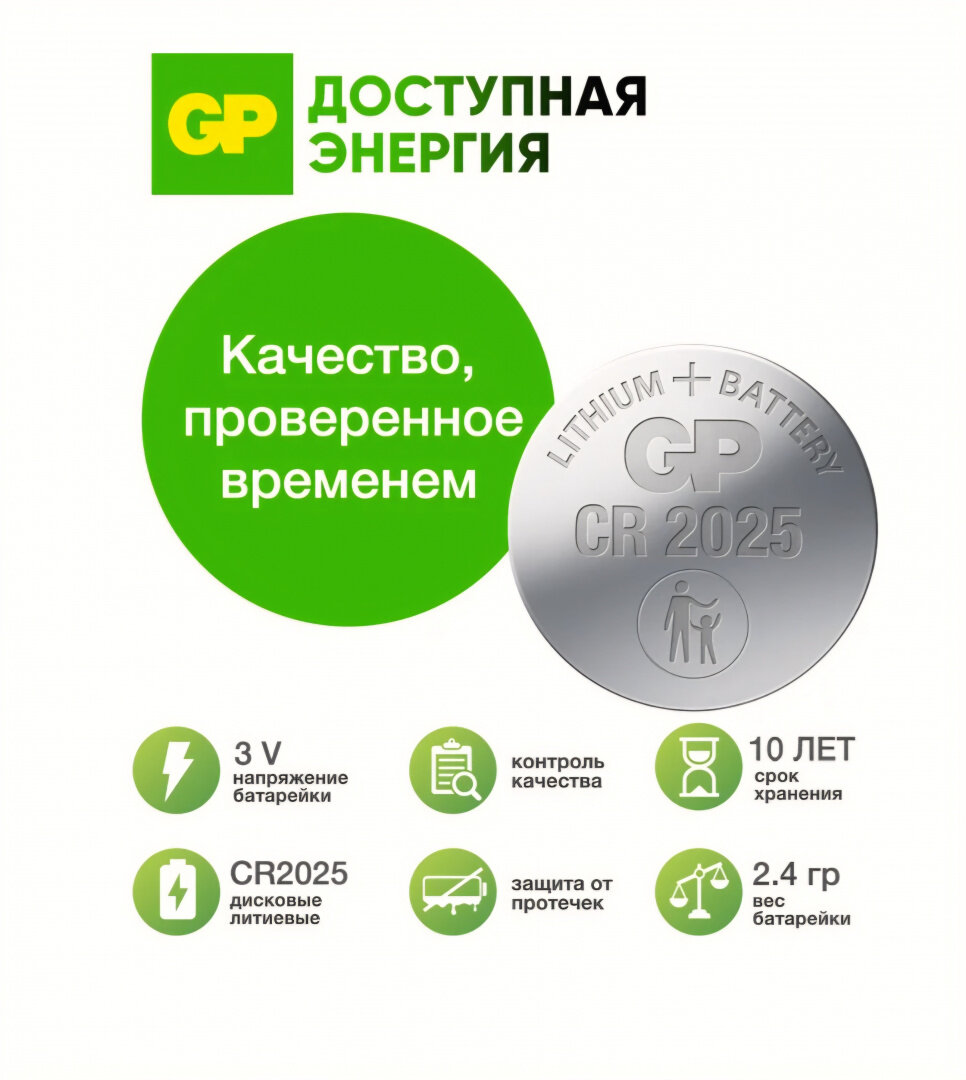 Батарейка GP CR2025-1BL