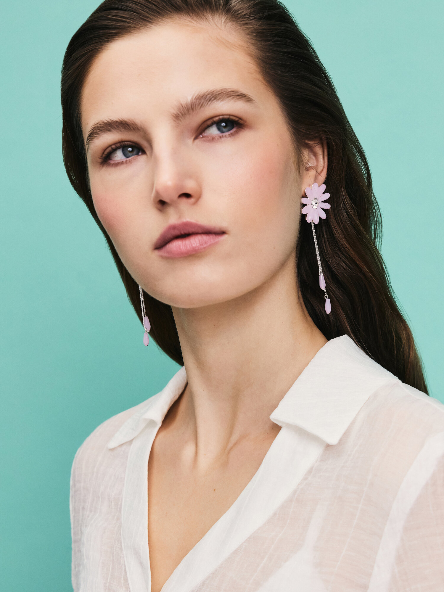 Серьги с подвесками, стекло