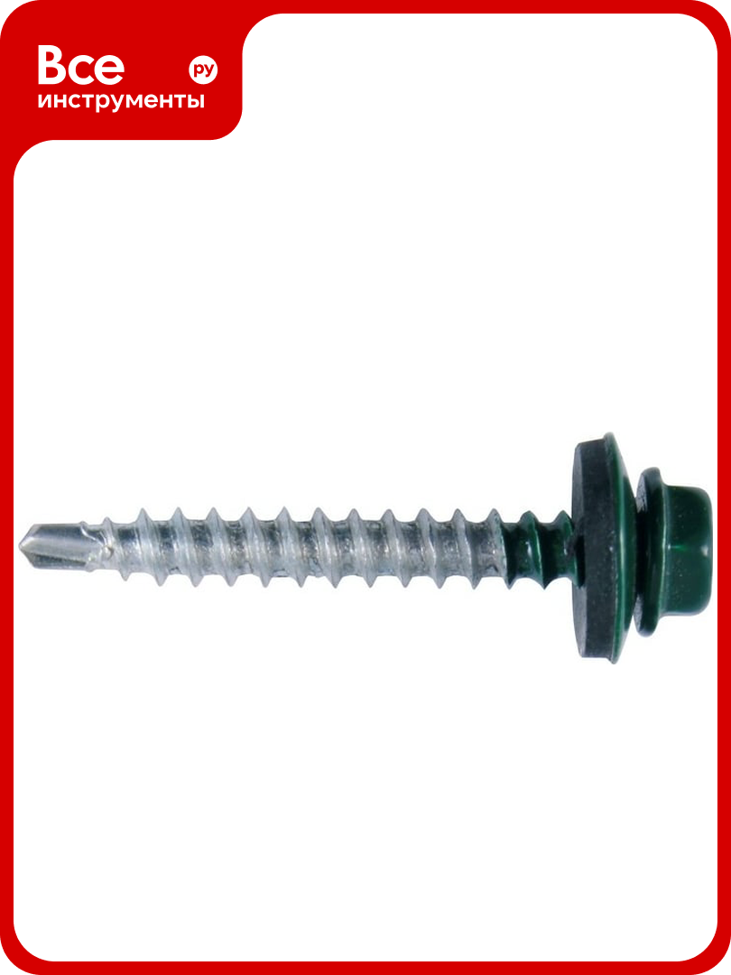 Кровельный саморез Tech-Krep КР сверло 4,8х35 RAL-6005 тёмно-зеленый 250 шт, ведро 127874