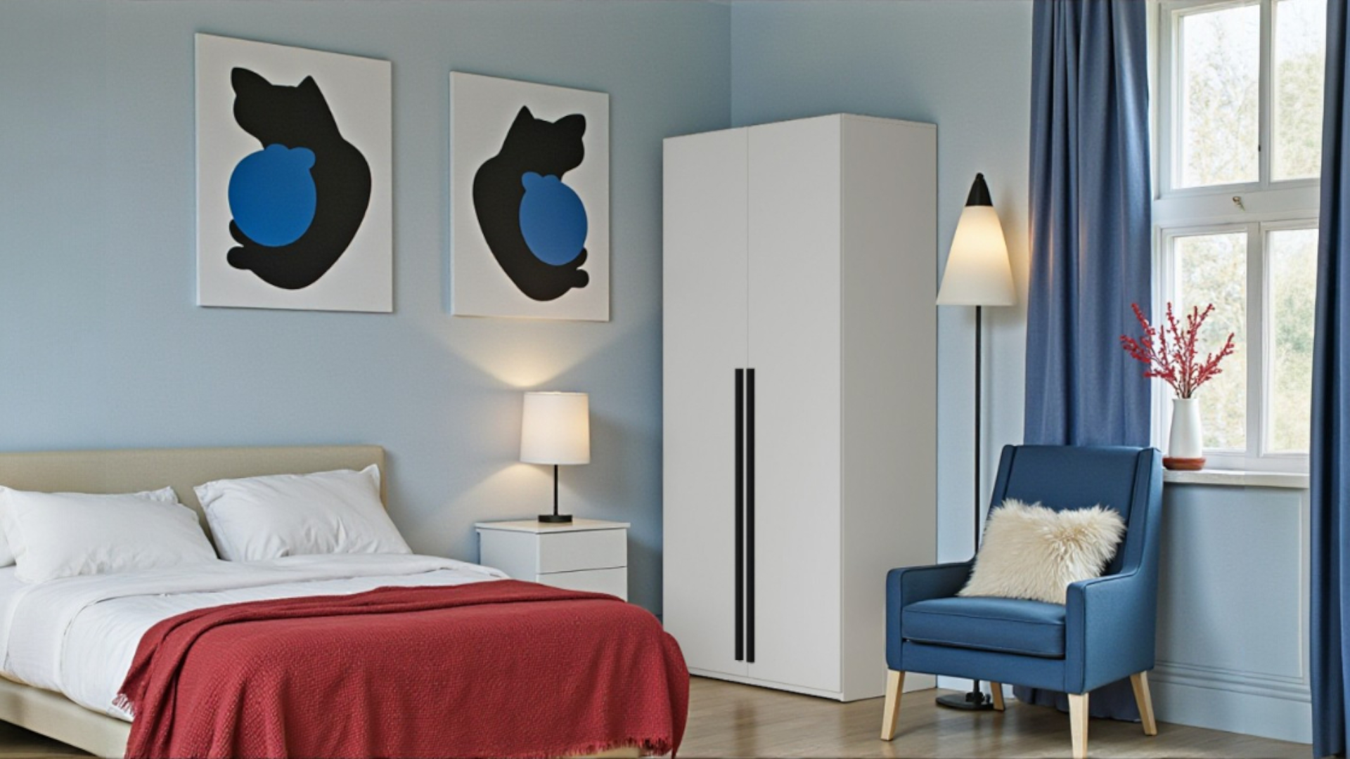 Распашной двухсекционный шкаф Лорена Пакс-2 Белый Фасадный 0101 NEW 60*45*250 см Фиеста