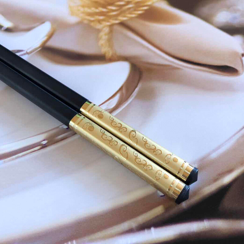 Палочки для еды из сплава Chuangjian, китайский стиль, ретро посуда, золотой дракон, серебряный дракон, традиционные палочки для еды, сплав, неметаллические палочки для еды, домашние палочки для еды