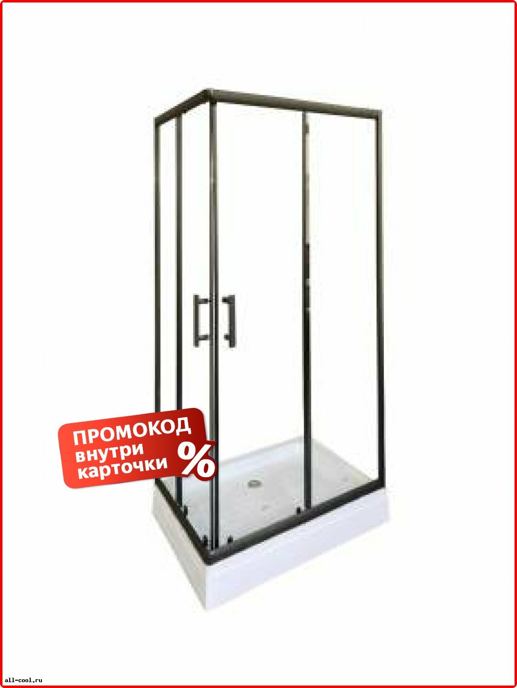 Душевой уголок ParIy Benigno 100x80, прямоугольная, прозрачное, черный, раздвижные, низкий поддон
