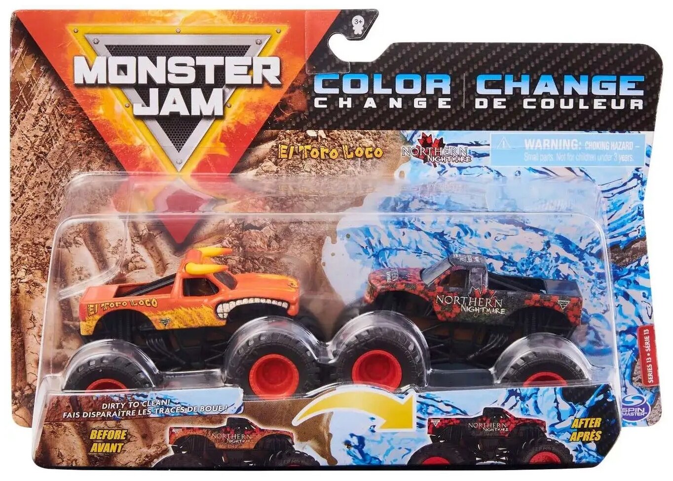 Машинка Monster Jam Color Change Toro Loco 6060884 1:64, оранжевый/красный