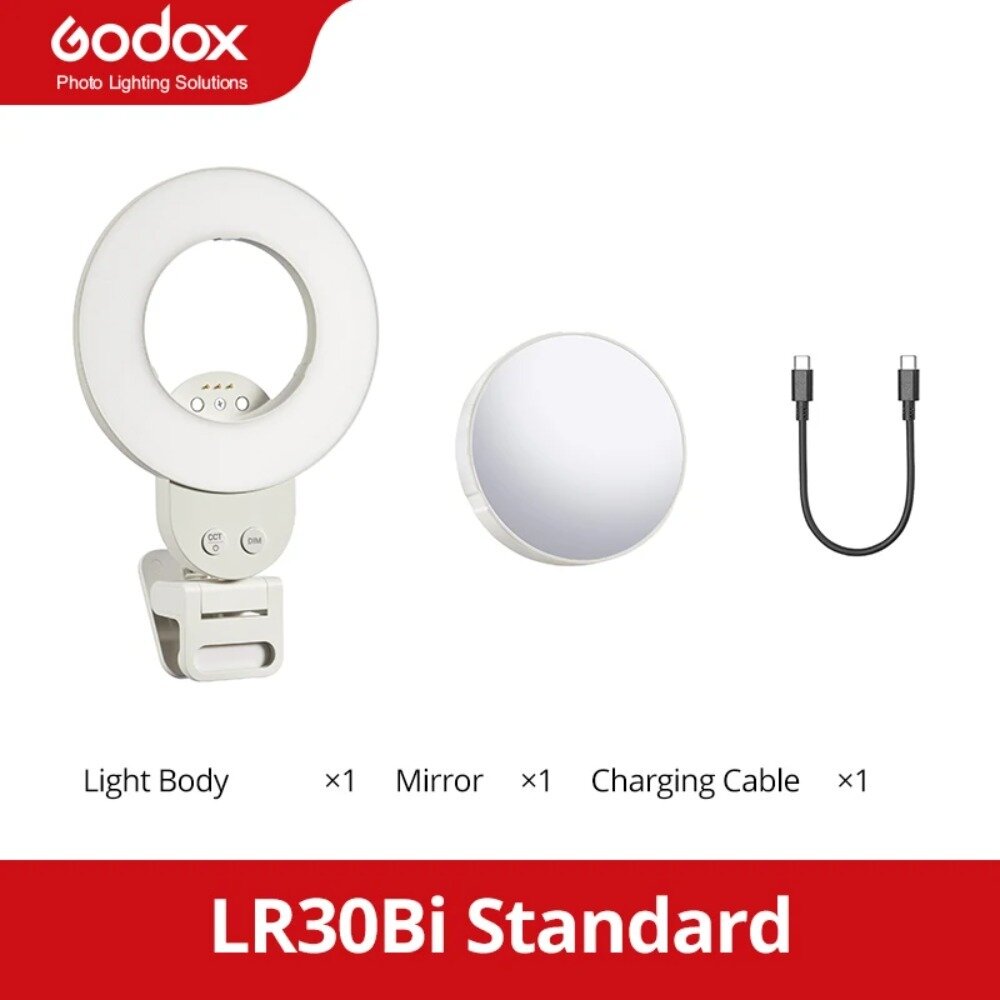 GODOX LR30BI Мини-кольцевой светильник, портативный светодиодный карманный фонарь