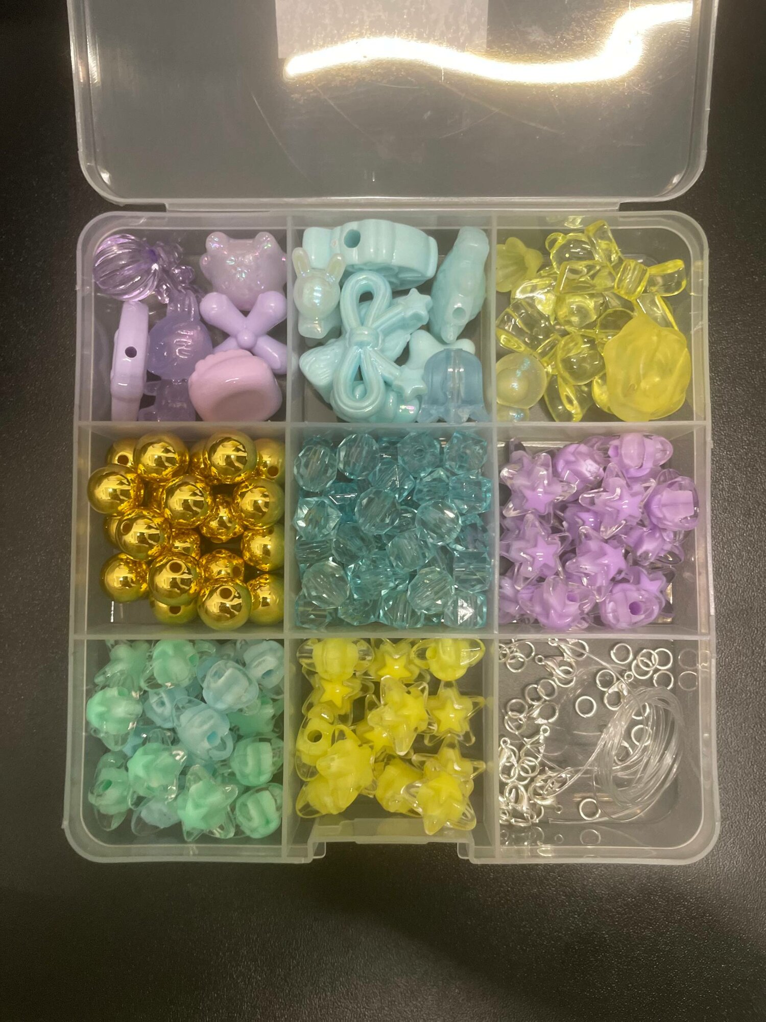 Набор бисера для рукоделия, пластик, разный размер, цвет и форма