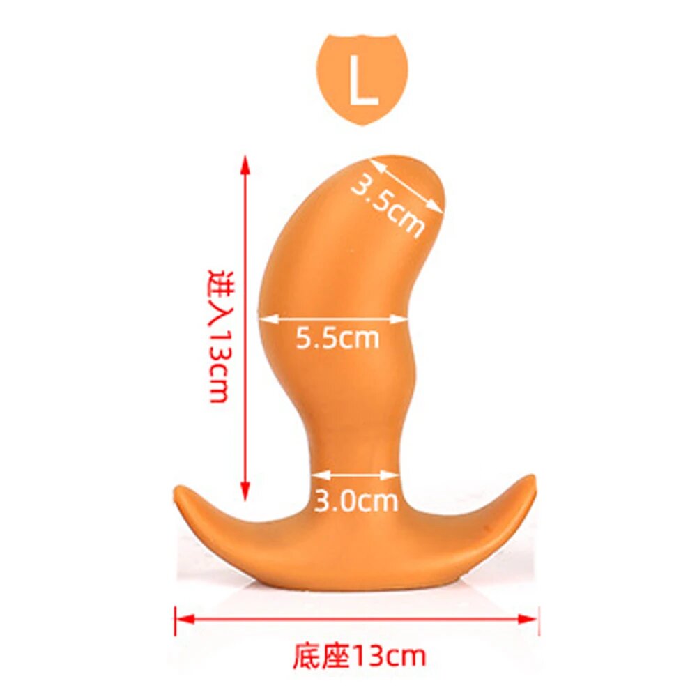 Огромная Анальная пробка в виде яйца, силиконовая большая Анальная пробка для взрослых, Gold L