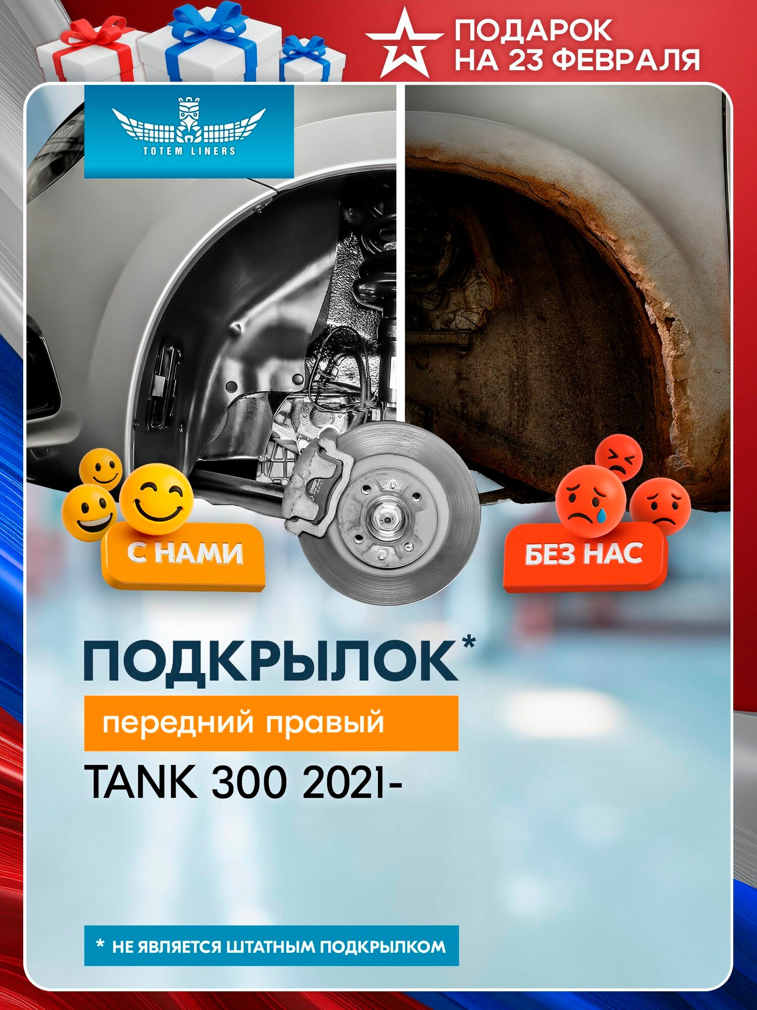 Подкрылок для TANK 300 2021 - (I поколение, Iрестайлинг) Внедорожник 5 дв. (передний правый) / танк