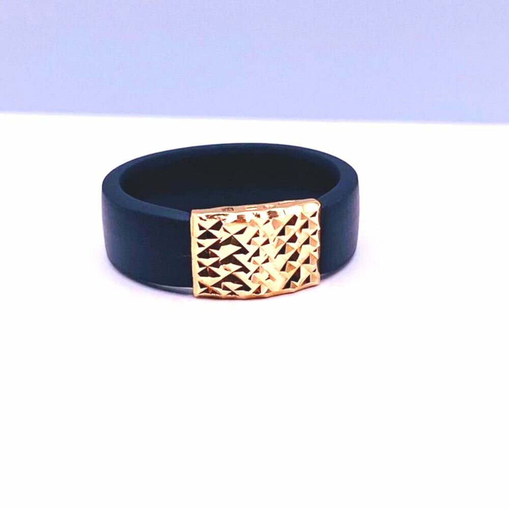 Кольцо, золото, 585 проба, каучук