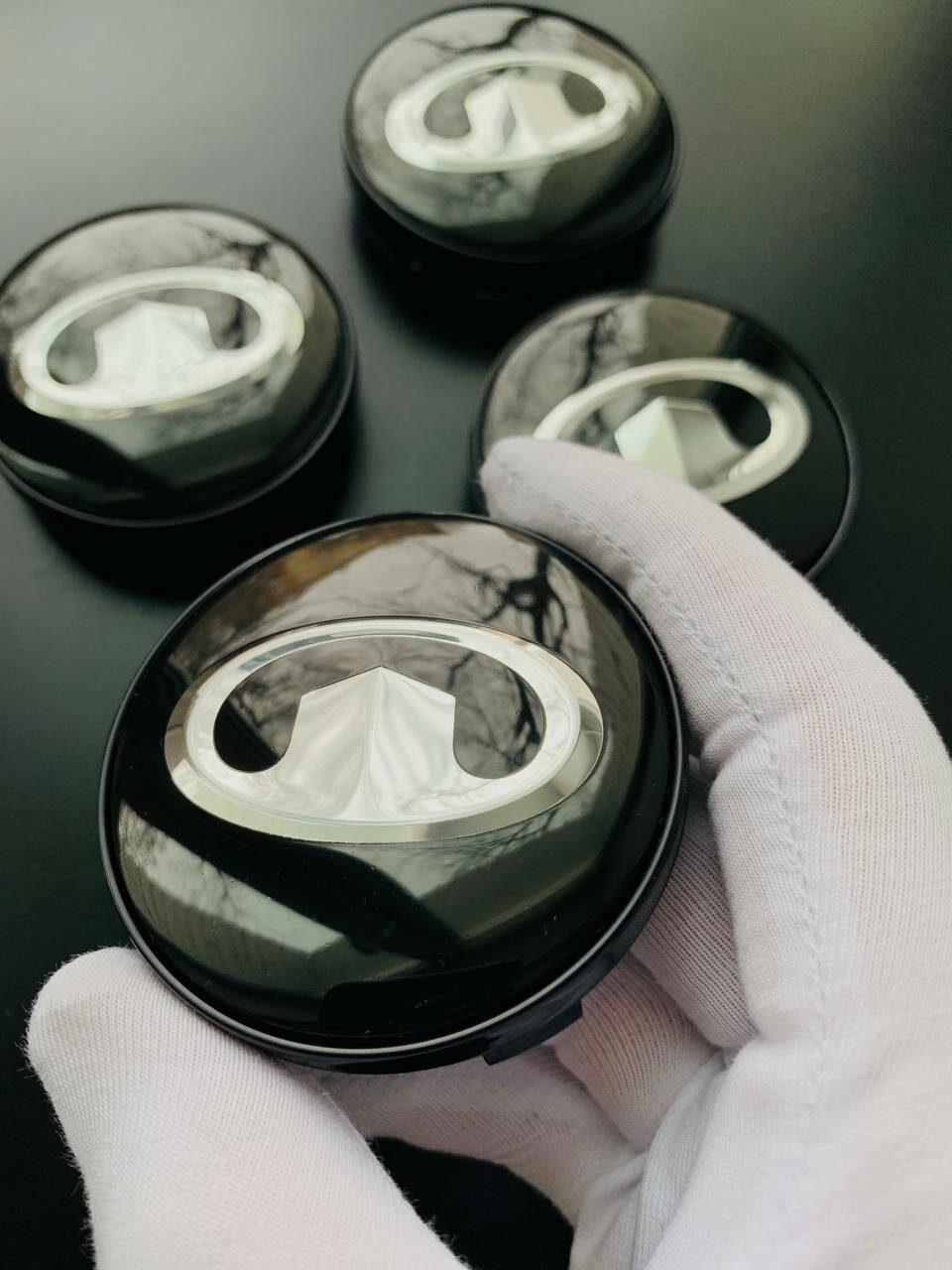 Ступичные заглушки для колеса Ховер 60/56мм 4шт. Колпачки на диски Great Wall Hover 60мм черный