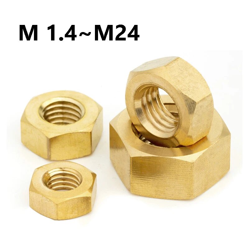 Латунные шестигранные гайки M1.4-M24 M4(30Pcs)