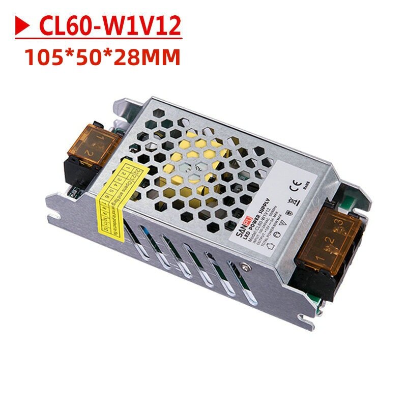 Ультратонкий линейный светодиодный блок питания 220В на 12В/24В/48В с постоянным напряжением для световых коробов и линейных светодиодных лент.