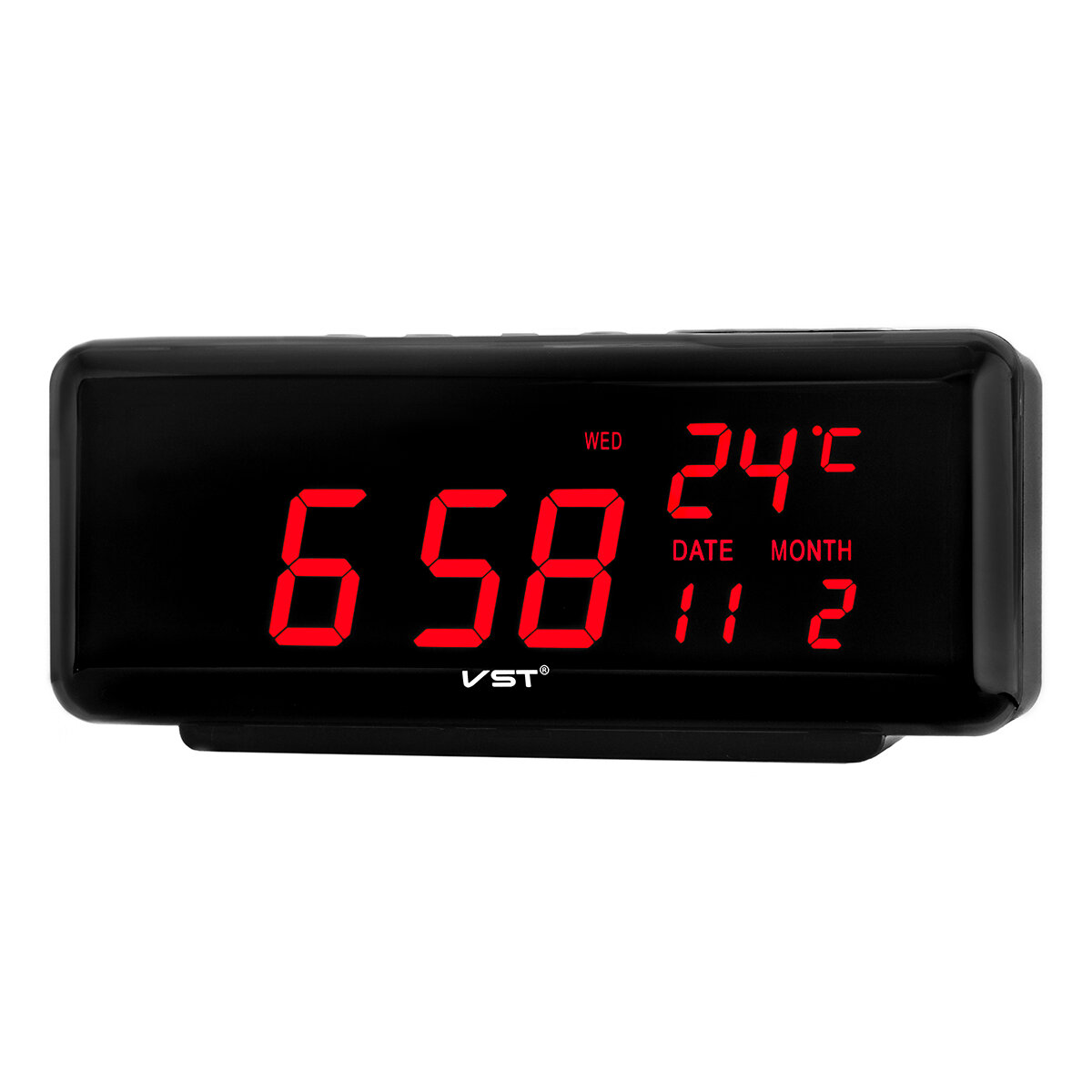 Сетевой будильник Vst762W-1 часы 220В красн. цифры+USB кабель (без адаптера)