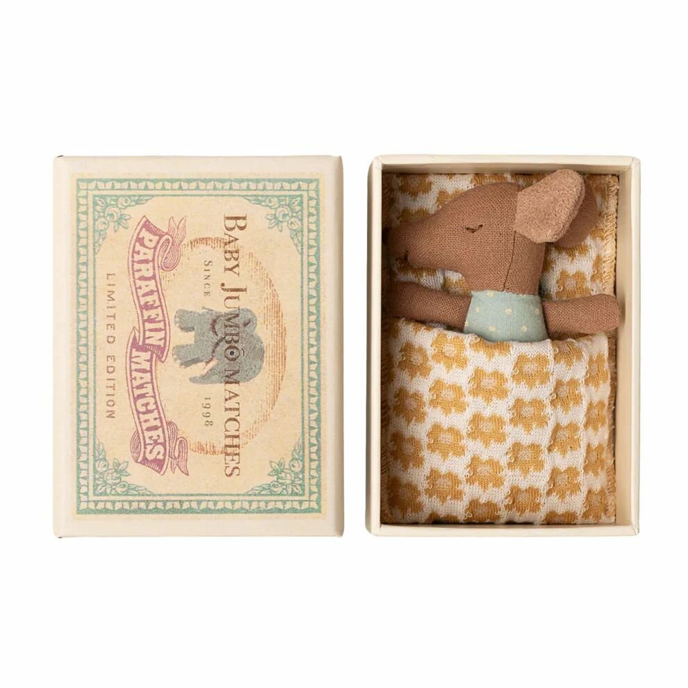 Maileg Мягкая игрушка мышка Sleepy Wakey Baby Mouse, синий