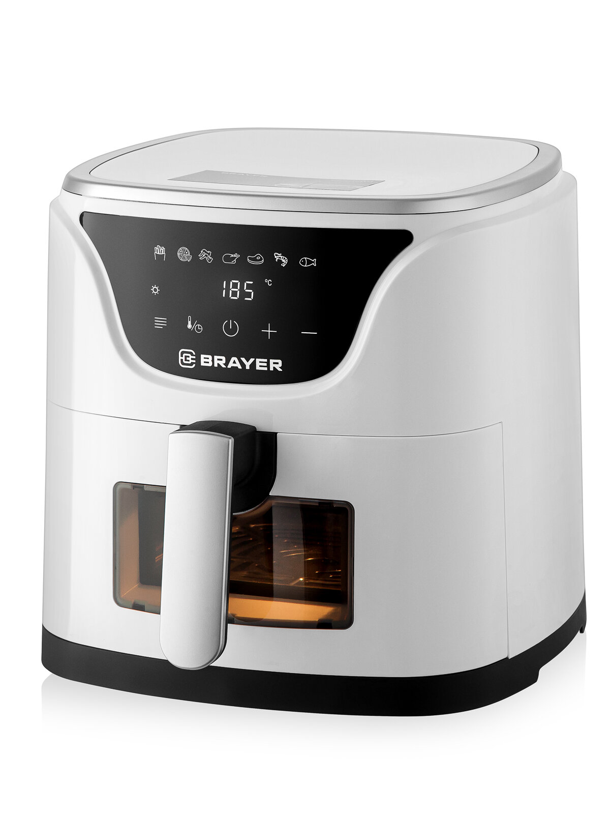 Аэрогриль BRAYER BR-2036WH, мощность 1500 Вт, съёмная корзина и LCD дисплей,5 литров