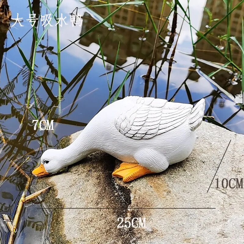 Фигурка садовая "Утка", белый, 25*10*7 см, из полимерного камня
