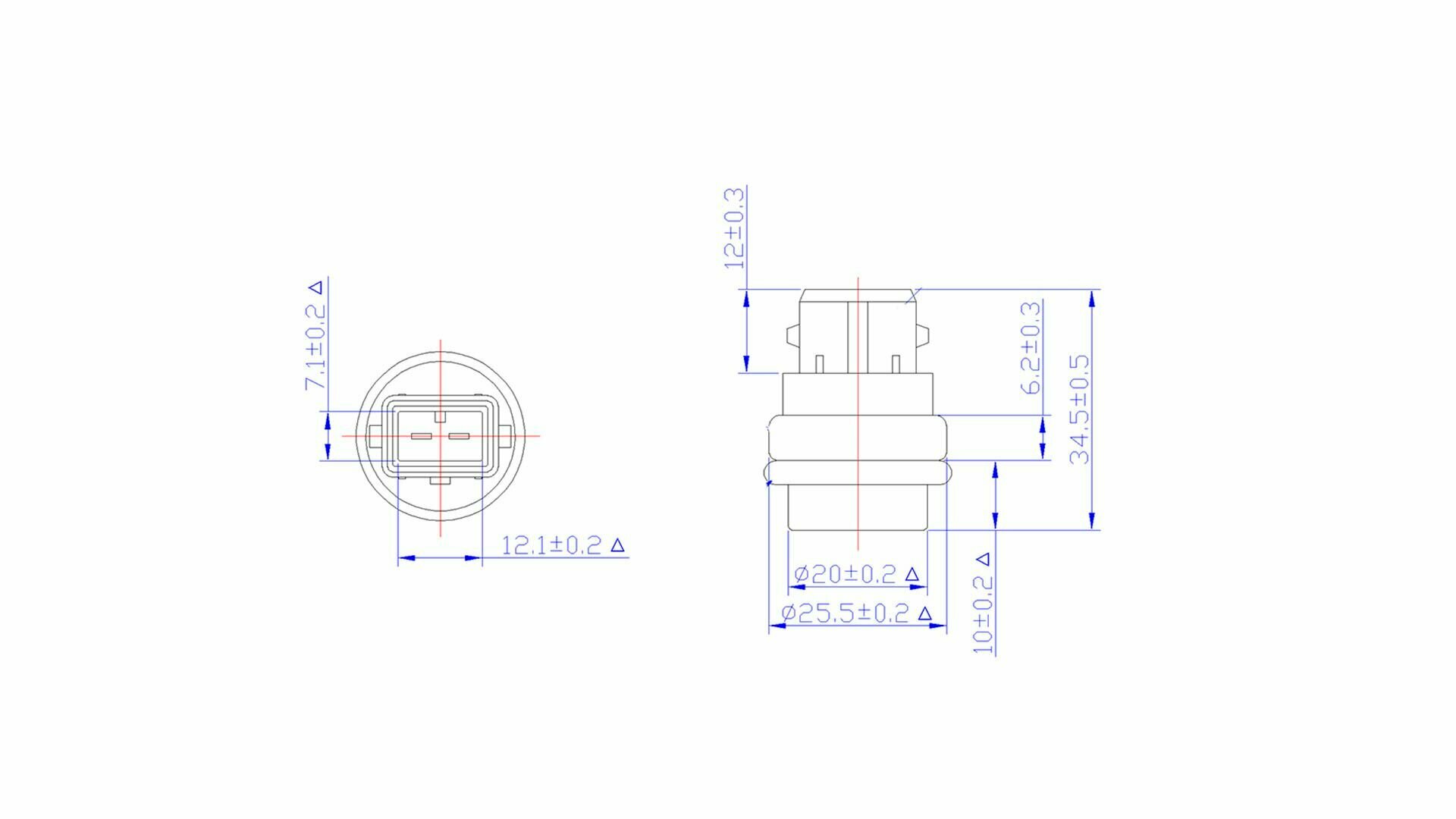 Датчик температуры ОЖ VW Transporter IV 90-, Seat Ibiza II 93-, Audi 80 IV, V 86-, 90 II 87-