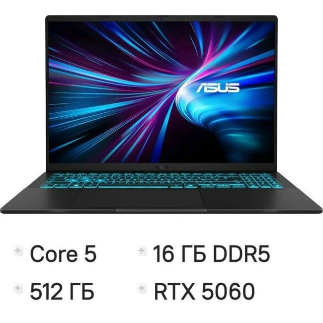 90NB16K1-M00HK0 Ноутбук Asus V16 V3607VM-TK220 Core 5 210H 16Gb SSD512Gb NVIDIA GeForce RTX 5060 8Gb 16" IPS WUXGA (192