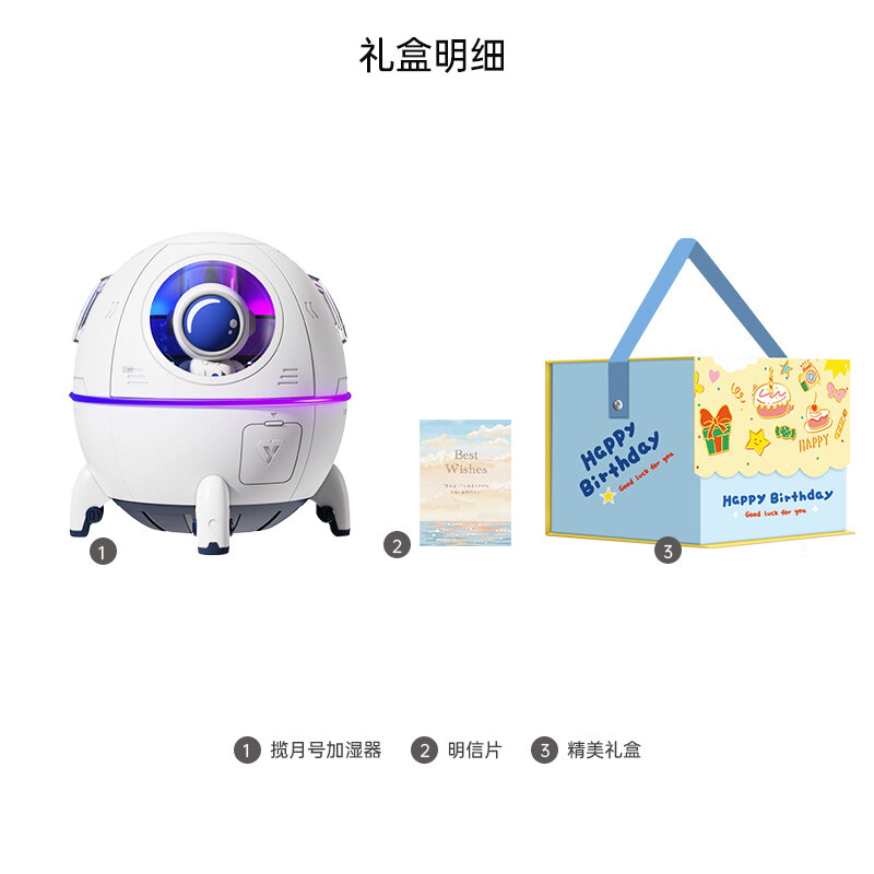 Увлажнитель CHIELYUAL, purple, Astronaut humidifier purple - plug-in version [gift bag + postcard + essential oil]