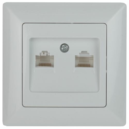 Розетка компьютерная 2-м СП Solo 4-304-01 RJ45 бел. Intro Б0043389