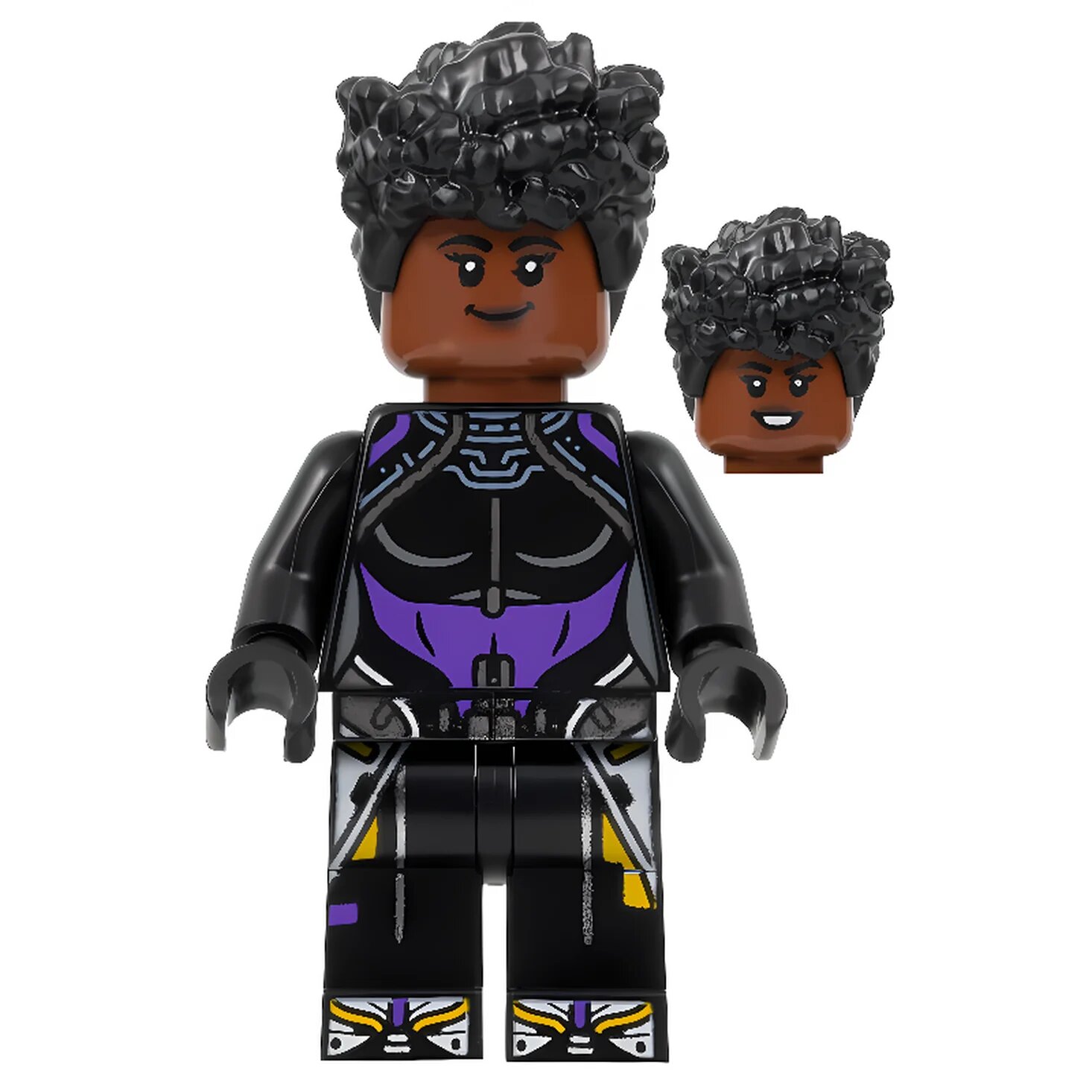 Минифигурка Lego Super Heroes Shuri - Black and Dark Purple Top sh0843 N