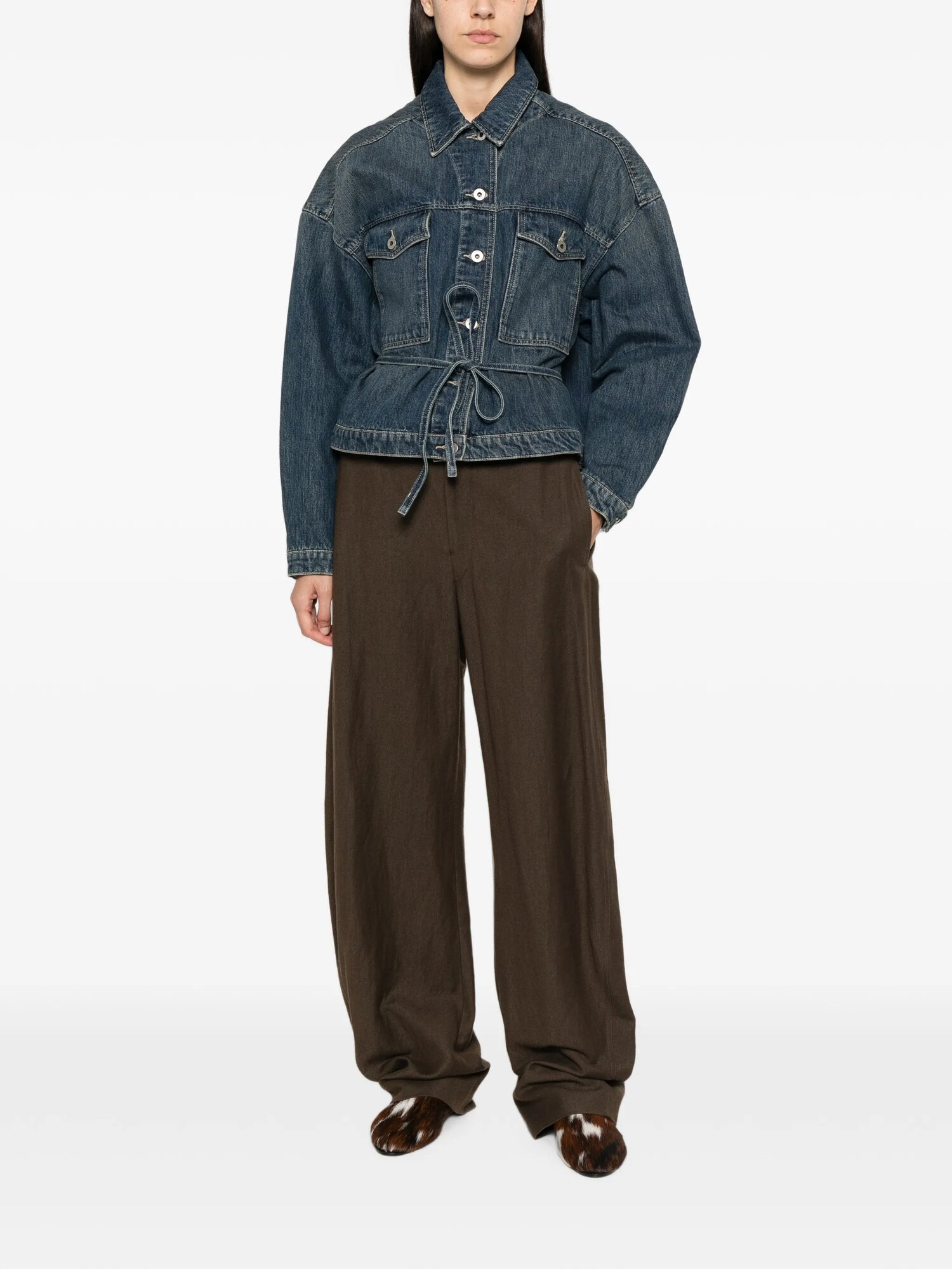 Куртка SOEUR Lys belted denim jacket, размер 34 — фото 1