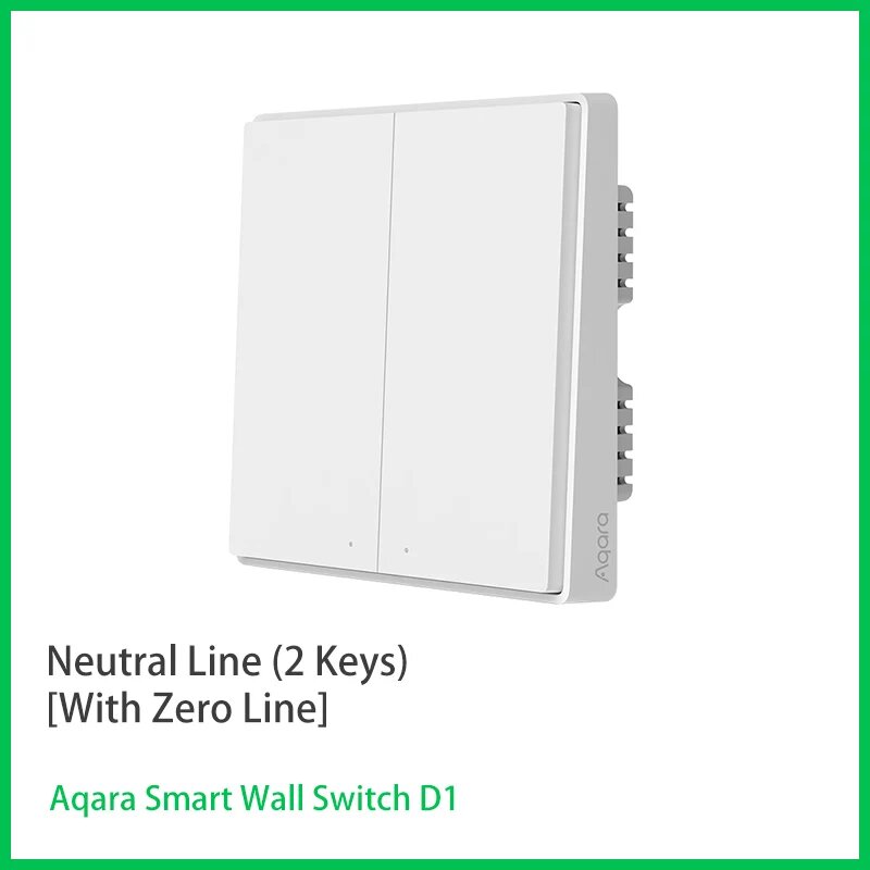 Умный выключатель Aqara D1 для HomeKit Neutral Line 2Key