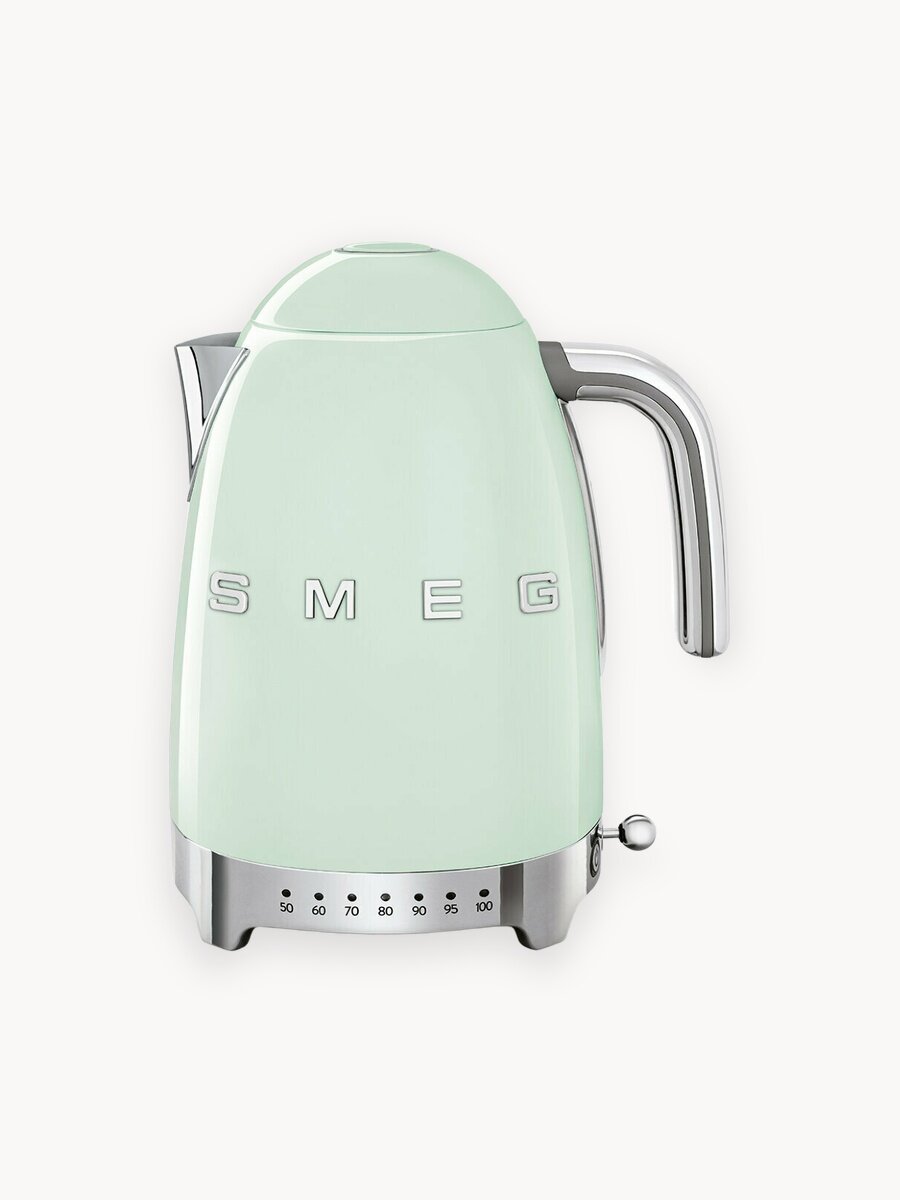 Электрический чайник SMEG (аналог 100%) KLF04PGEU, 2400Вт, 7 температур, нержавеющая сталь, пастельный зеленый