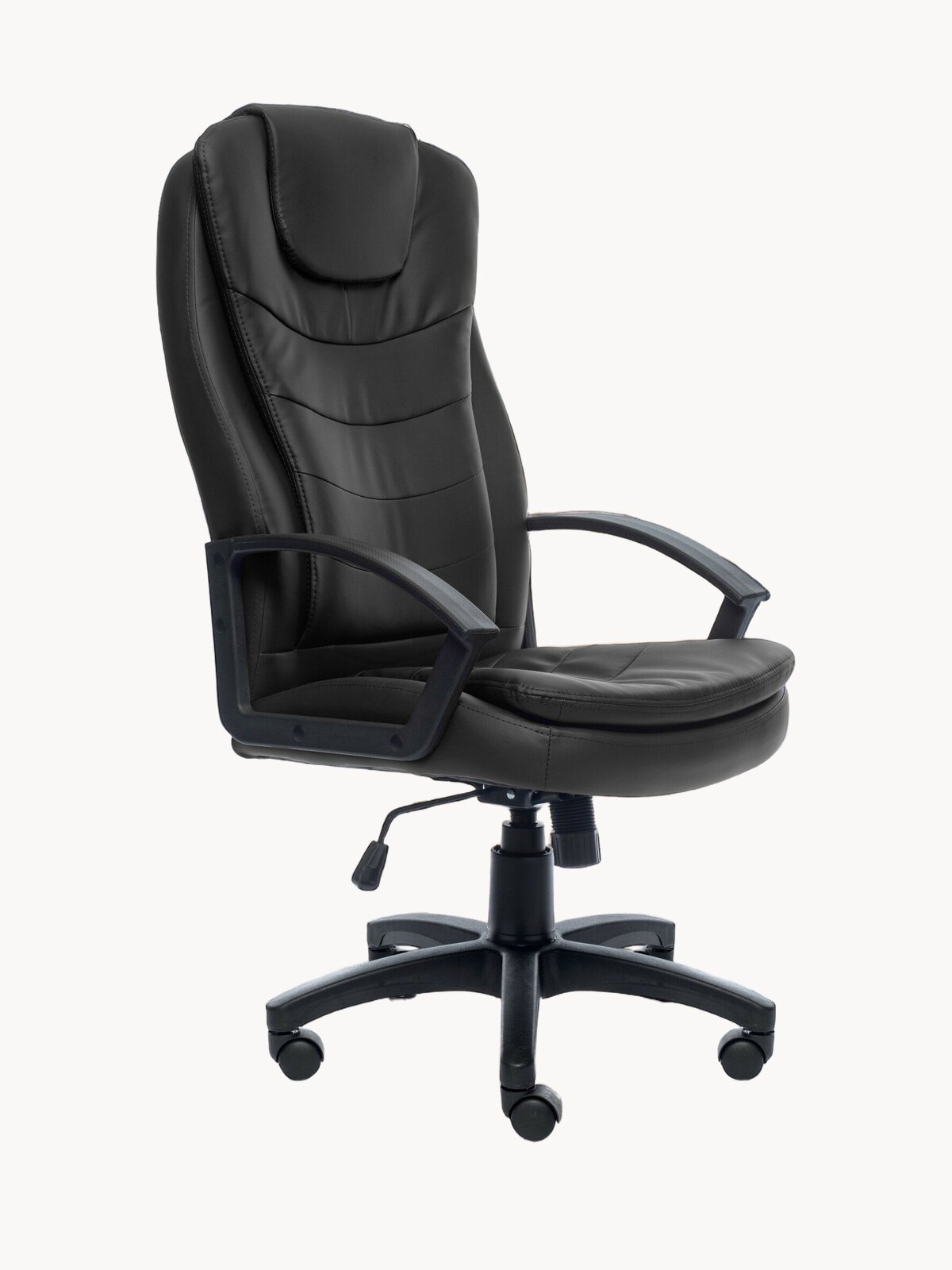 Кресло The World of Comfort Patrick-1, офисное, экокожа, черное, до 120кг