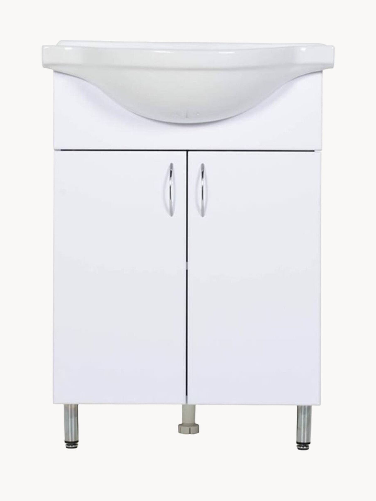 Напольная тумба с раковиной для ванной ORANGE Роса белый глянец Ro-60TUW+RA