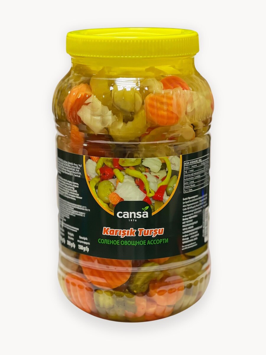 Турецкое маринованное овощное ассорти "Туршу", "Cansa", Karisik Tursu, 3000гр.