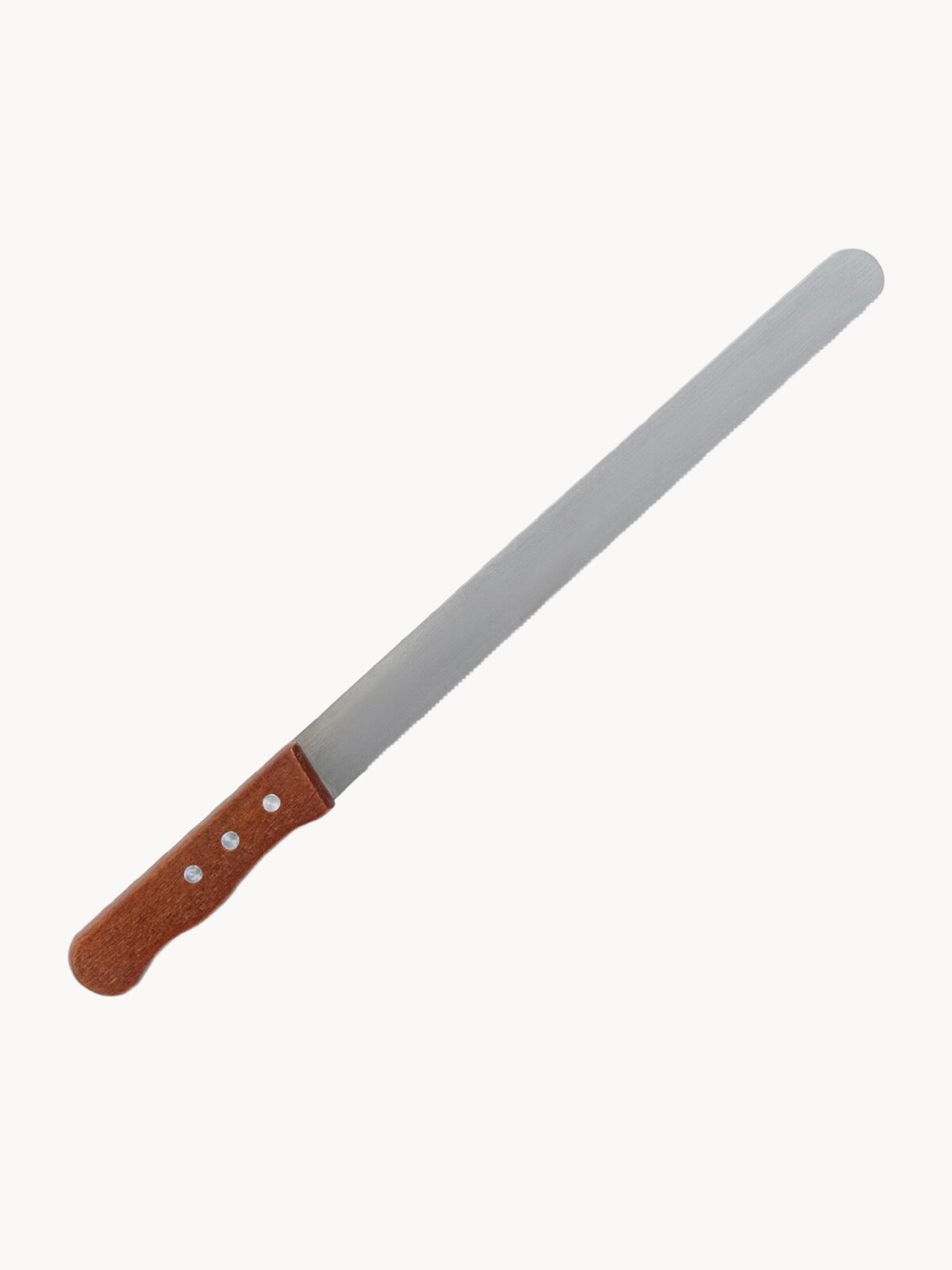 Нож для бисквита мелкие зубцы, ручка дерево, рабочая поверхность 30 см