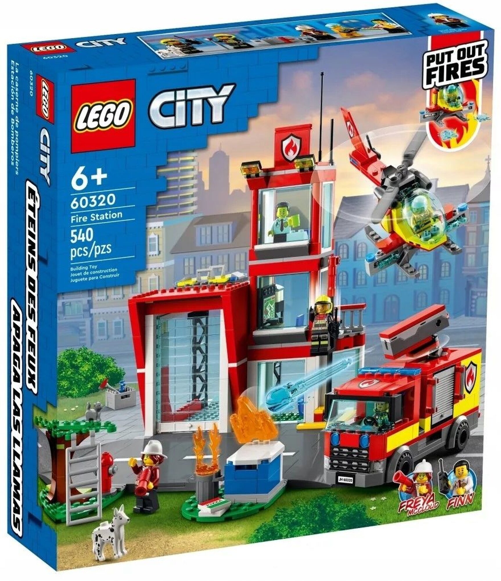 Конструктор LEGO City - Городская пожарная станция с гаражом, пожарной машиной и вертолетом - Лего Сити 60320