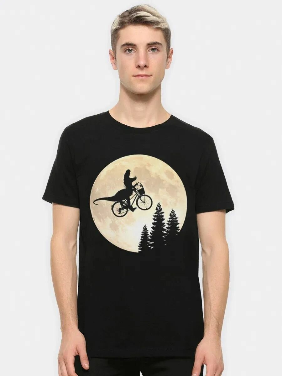 Футболка Динозавр на велосипеде / Мужская
