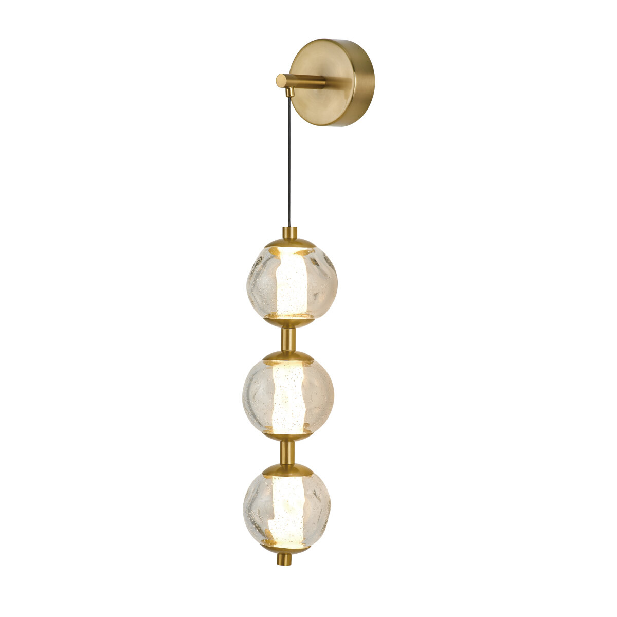 Настенный светильник Delight Collection OD2437 OB2437 brass/clear, Прозрачный/Латунь, LED, 3 x 5 Вт.