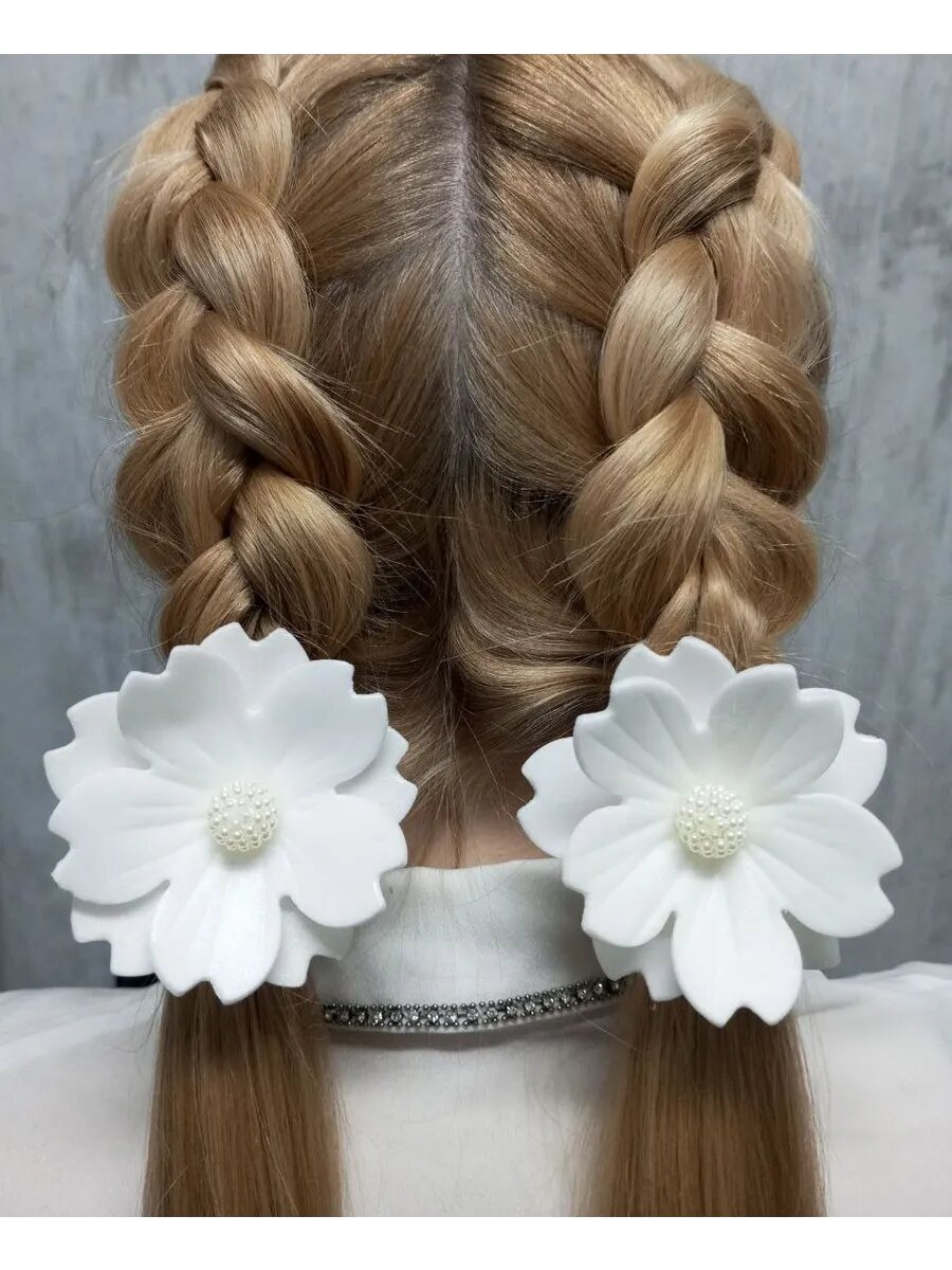 Нарядные красивые бантики для волос на резинке