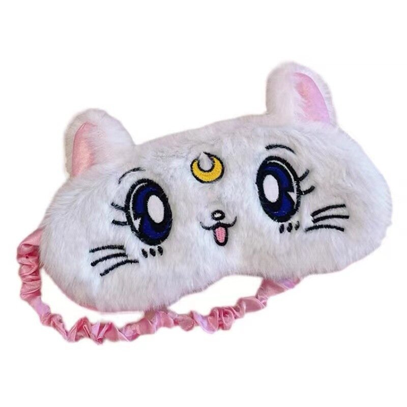 Мягкая мультяшная маска для сна, милая маска для сна с кошачьими ушками для детей и взрослых, мягкая плюшевая маска для сна с кошачьими ушками, удобная повязка для сна, дорожная повязка на глаза для женщин и девочек