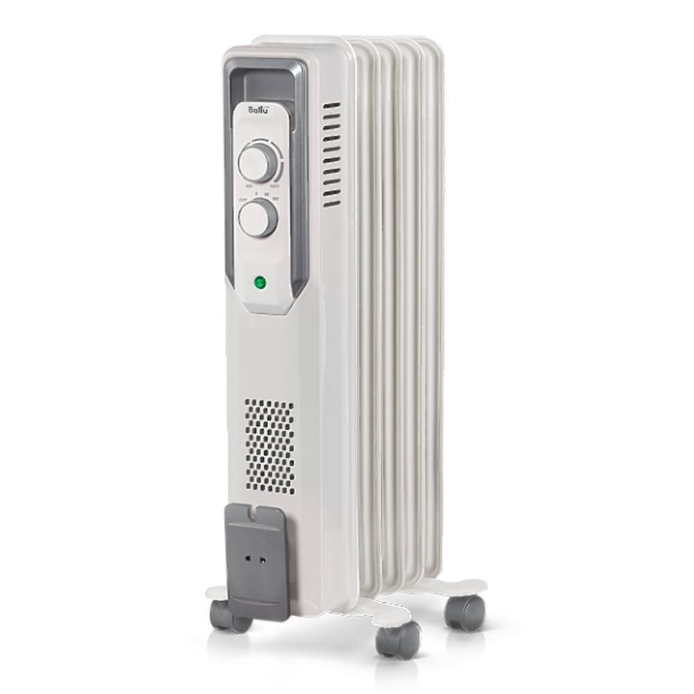 Радиатор масляный Ballu CUBE BOH/CB-05W белый 1000Вт, 15 м2, 5 секций, регул. темп, термостат