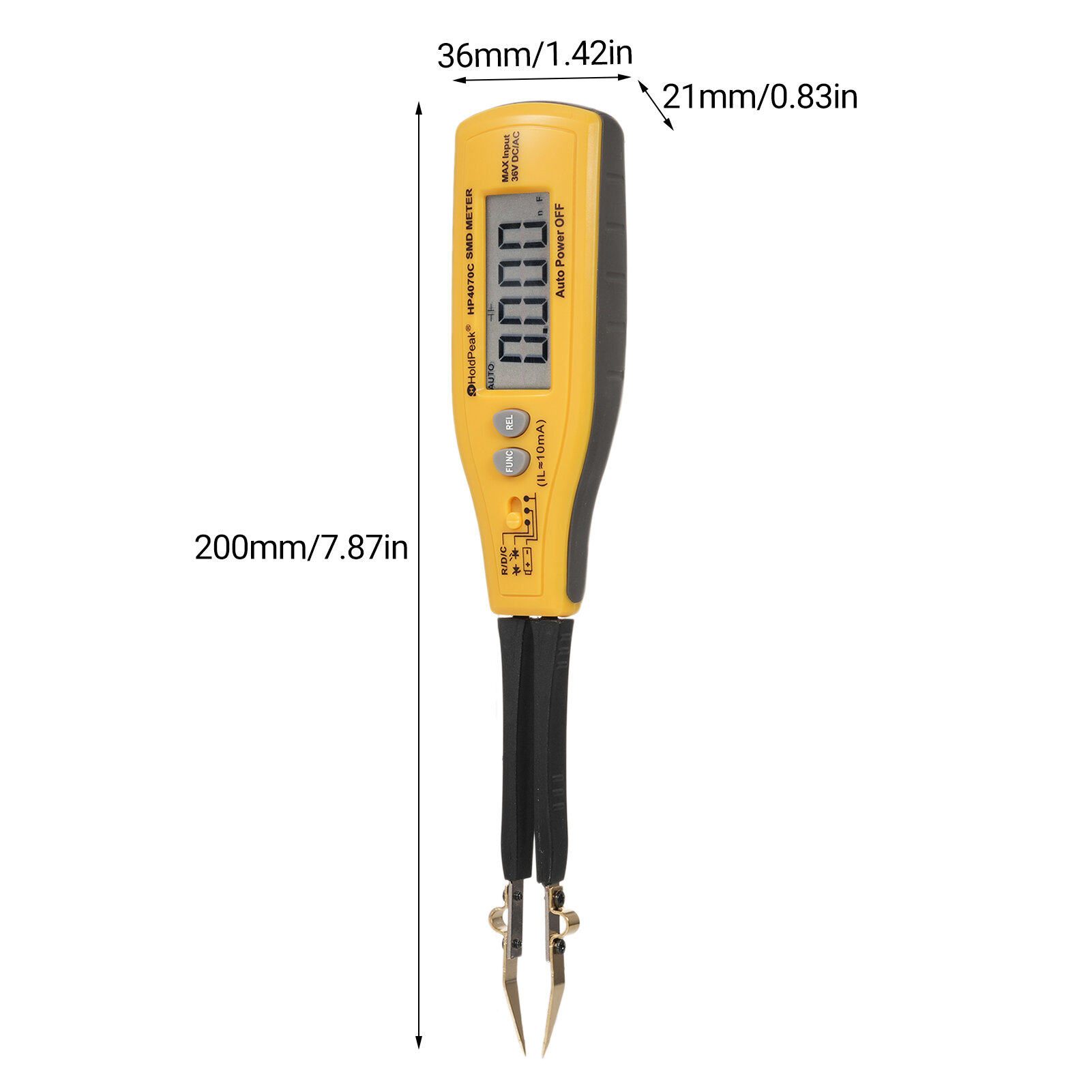 Интеллектуальный SMD тестер HoldPeak с пинцетом для компонентов