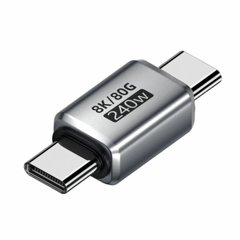 Быстрый конвертер USB4 Адаптер Зарядка PD240W 80 Гбит/с Передача 8K60hz Выход, - Прямое серебро