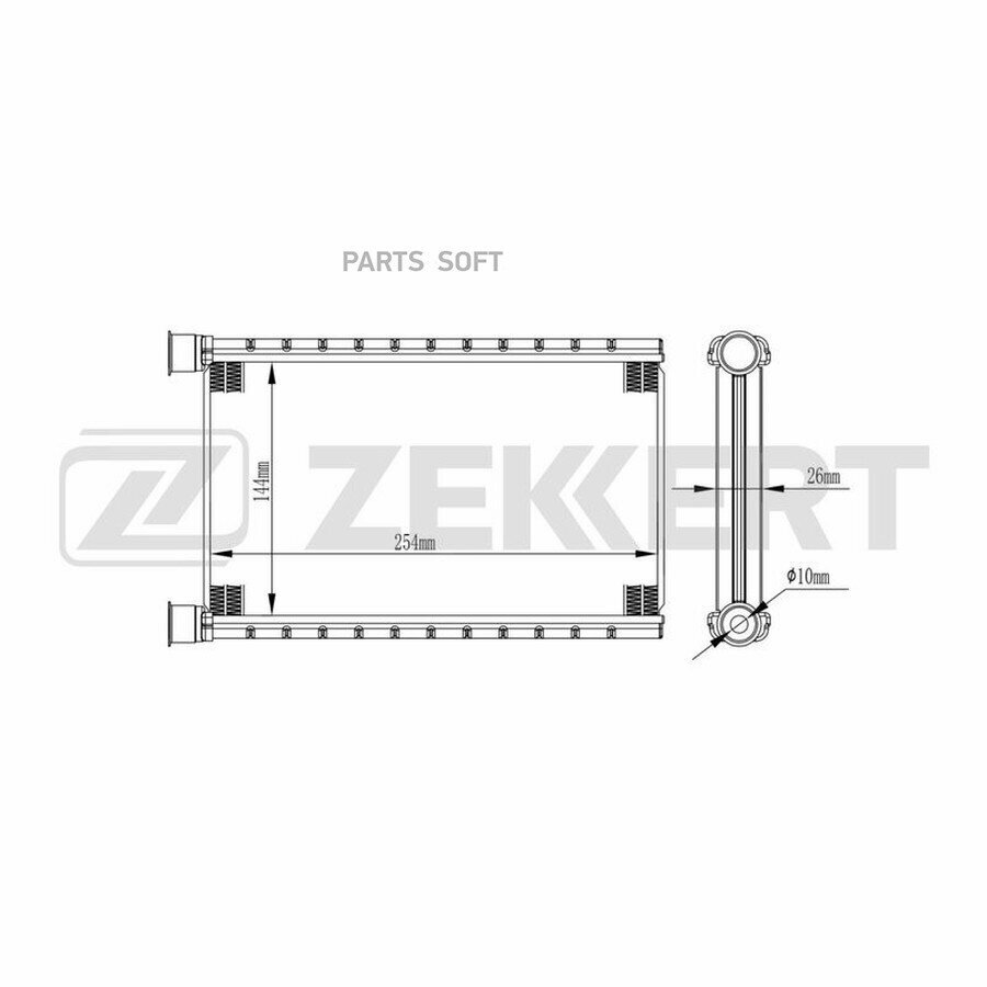 ZEKKERT MK-5057 Радиатор отопителя BMW 3 (E90-E93) 04- X3 (F25) 10- X1 (E84) 09- 1 (E81 E87) 04- X4 (F26) 14- ()