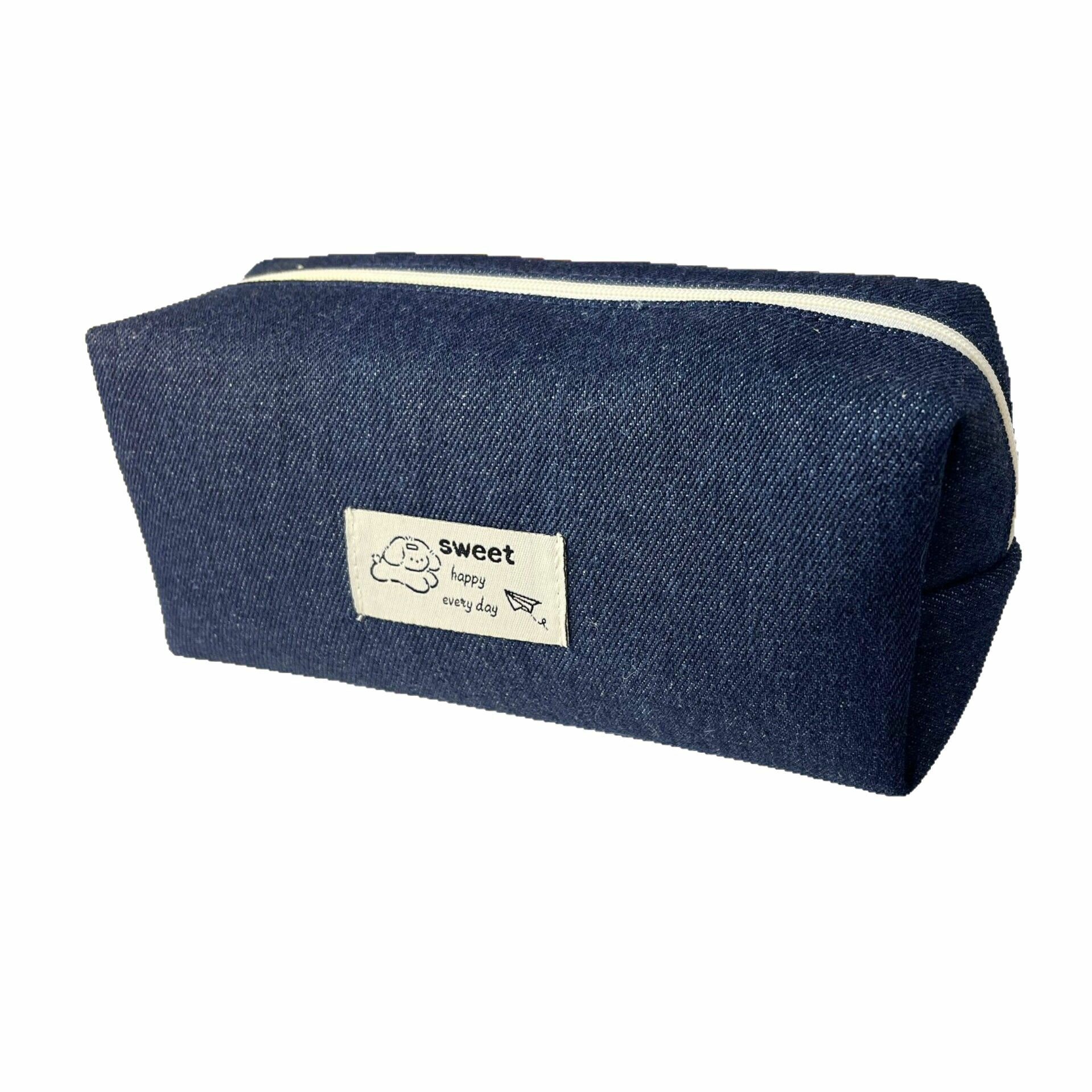 Вместительный джинсовый пенал, портативный чехол для ручек на молнии, органайзер для канцелярских принадлежностей, сумка для карандашей для студентов средних и старших классов, канцелярские принадлежности, эстетичный пенал для мальчиков и девочек, те