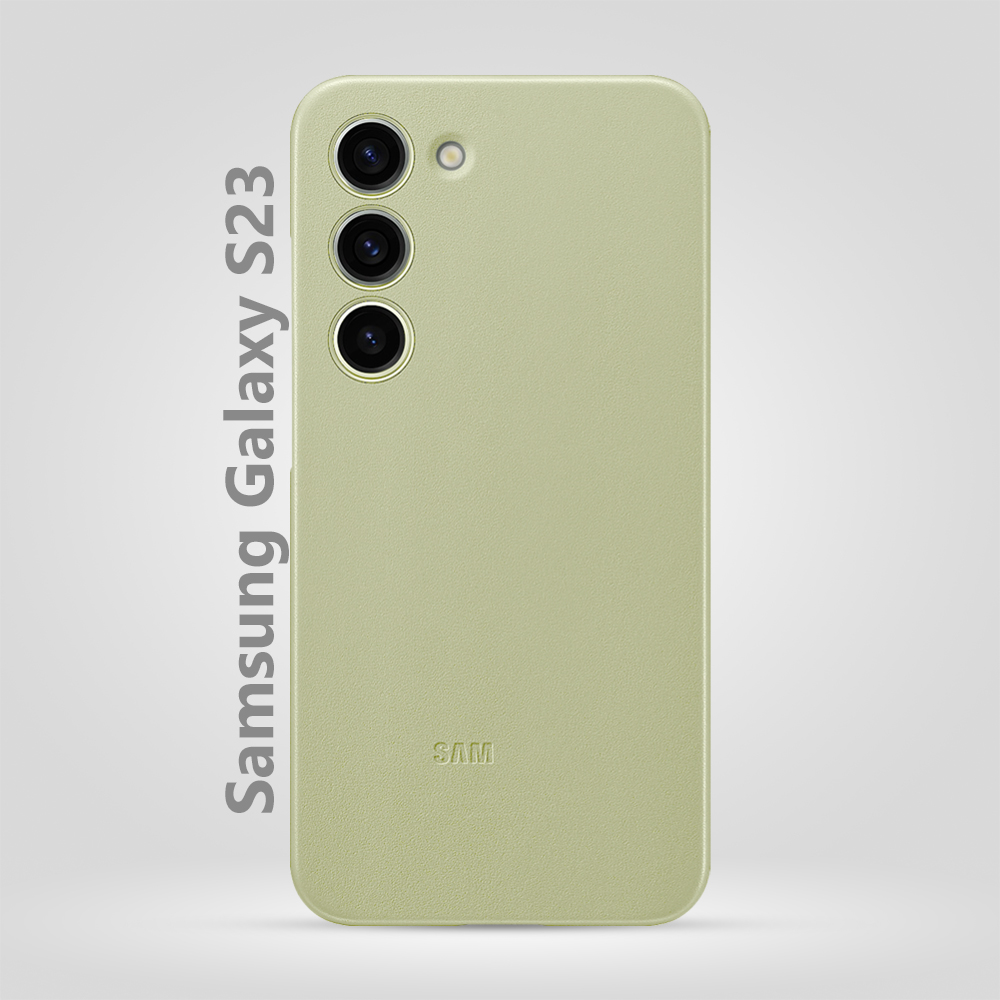 Кожаный чехол для Samsung Galaxy S23 / Leather case для Самсунга галакси С23 / Фисташковый