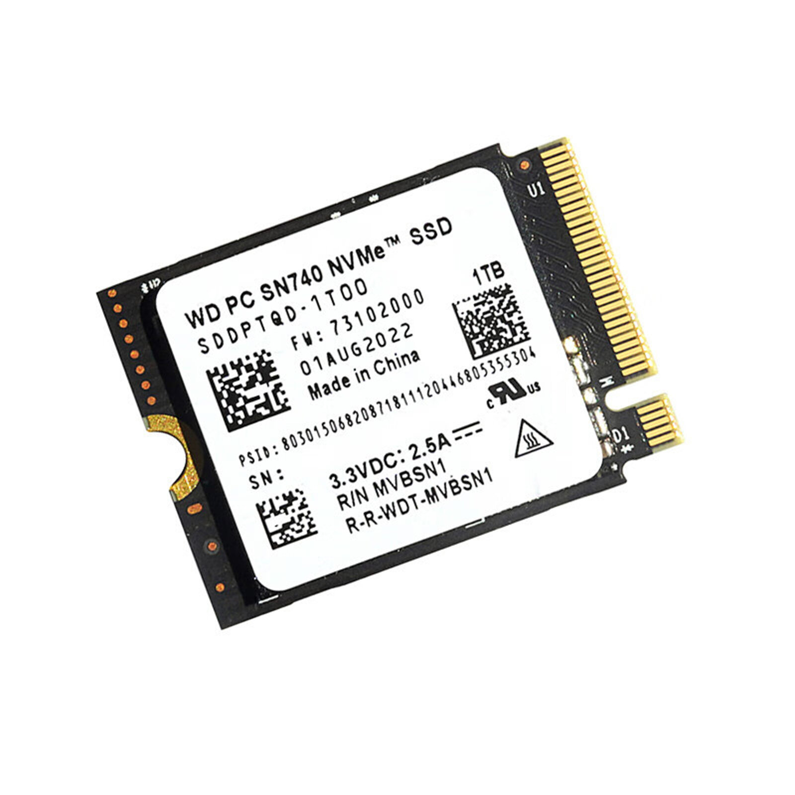 SSD Western Digital SN740: 2 ТБ Хранилище - PCIe 4.0 NVMe Скорость Чтения До 5150 МБ/с M.2 Интерфейс для Steam Deck и Surface Pro X