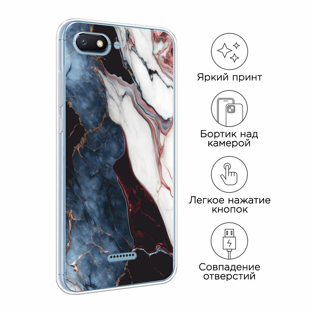 Чехол на Xiaomi Redmi 6A / Сяоми Редми 6А с принтом "Благородный мрамор" — фото 1