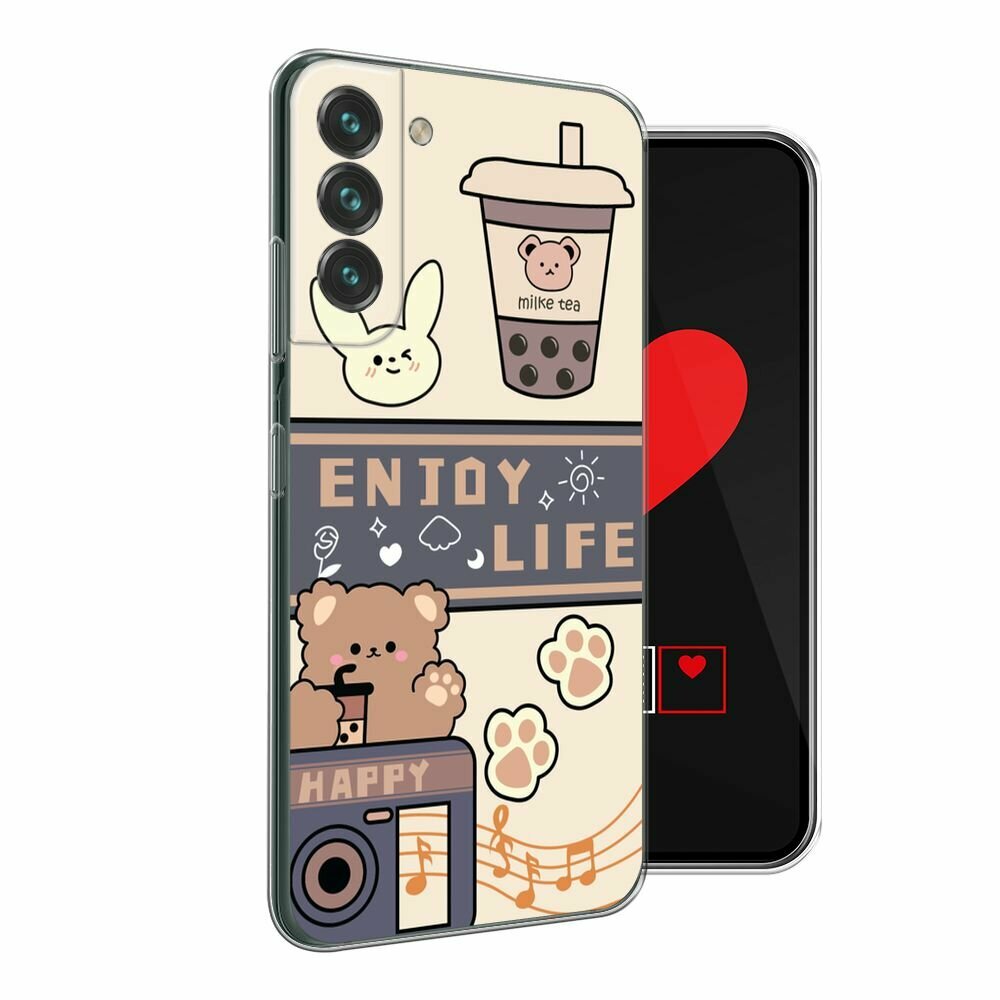 Чехол на Samsung Galaxy S22 / Самсунг Галакси S22 с принтом "Enjoy life 1" — фото 1