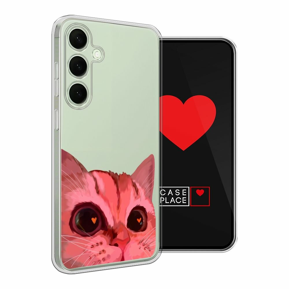 Чехол на Samsung Galaxy S25 Plus / Самсунг S25 Плюс с принтом "Affectionate cat - 8 марта", прозрачный — фото 1
