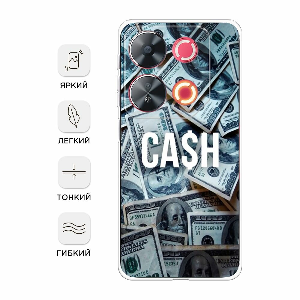 Силиконовый чехол на Itel P65 / Ител P65 с принтом Cash — фото 1